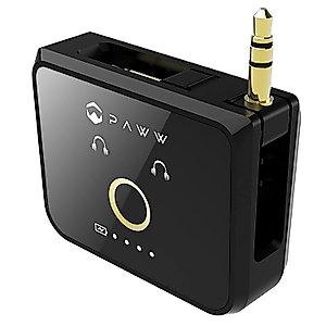 Paww WaveCast Portable Bluetooth 5.0 Audio Transmitter - Fast Charging and Wireless 3.5mm Universal Adapter w/Low Latency - Equipment Link for Audio Receiver, TV, Gaming and Home/Car Music Stereo