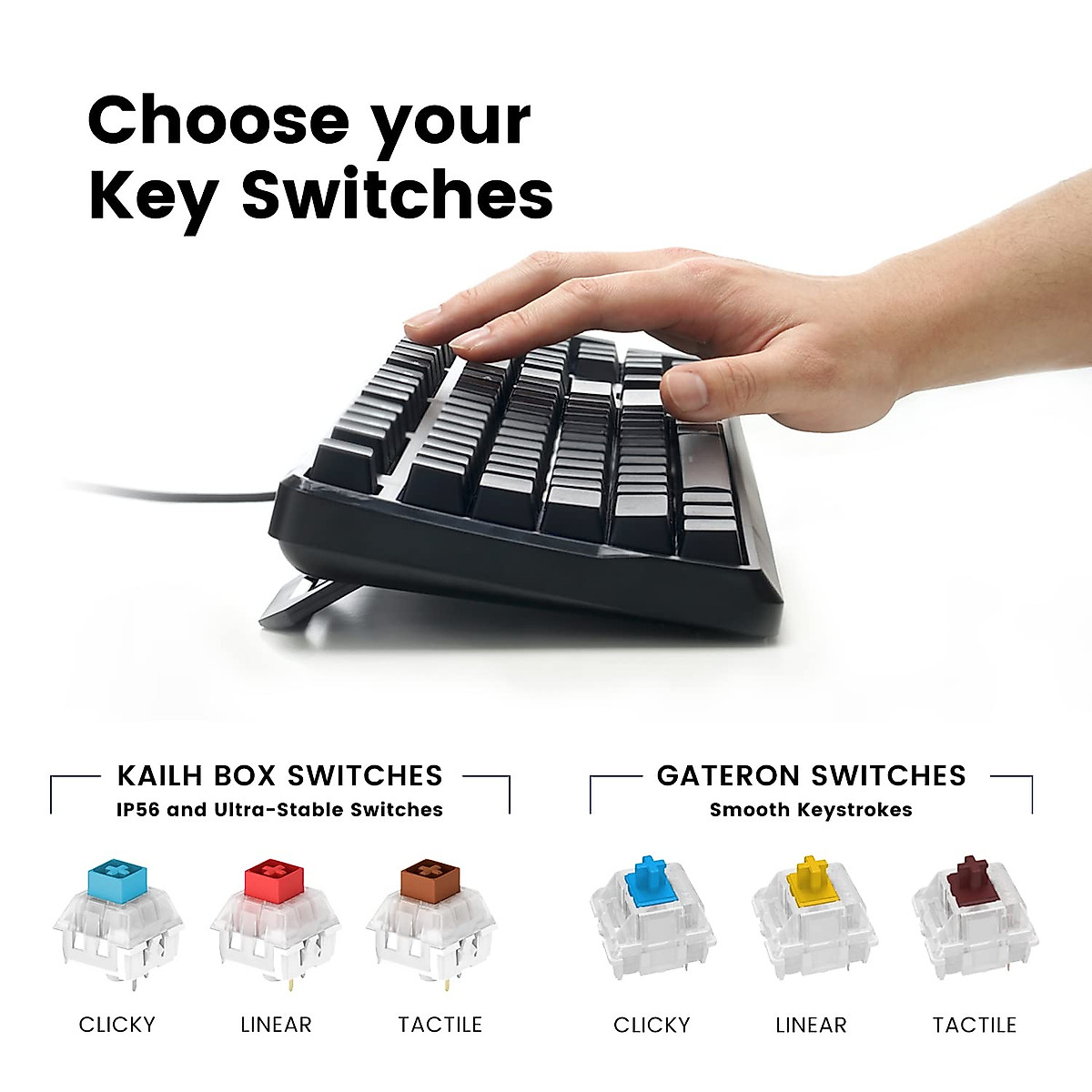 Perixx PX-5300 Mechanical Gaming Keyboard - Wired USB 5.9 Ft Cable - Customizable RGB Backlighting - Tactile Gateron Brown Switches - US English, Black (FBA-PX5300-GBLUS-11918)