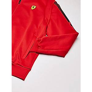 PUMA Men's Standard Ferrari Race T7 Track Jacket, Rosso Corsa, Medium