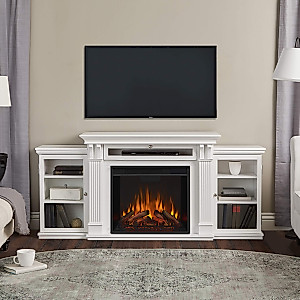 Real Flame Media Calie Electric Fireplace in White