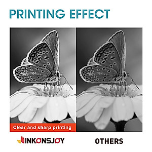 INKONSJOY Remanufactured 67 XL Black Ink Cartridge for HP Printers - 67XL Ink Cartridges for DeskJet 2700 2725 2752 2755 2732 Plus 4100 4152 4155 4140 Envy 6000 6055 6052 Pro 6400 6452 Replacement