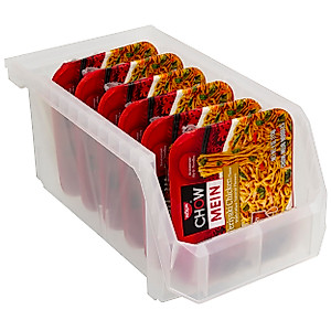 ReadySpace Plastic Containers for Organizing and Storage Bins for Closet, Kitchen, Office, Garage or Pantry Organization, Stackable Bins, Large (14.8" x 8" x 7"), 6-Pack, Clear