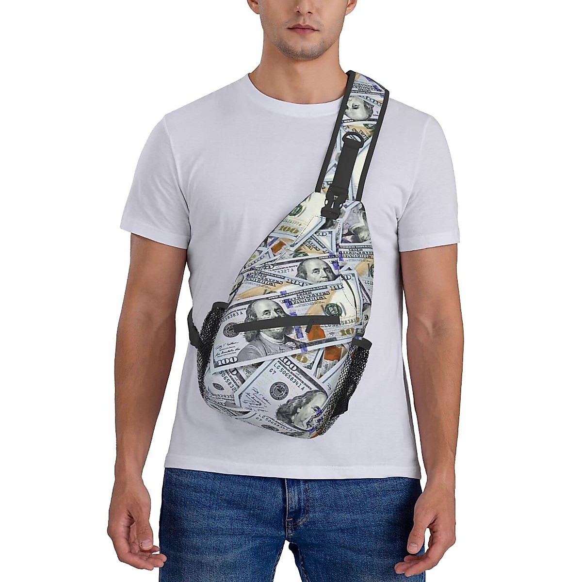 Us Bill Dollars Money Unisex Chest Bags Crossbody Sling Backpack Travel Hiking Daypack Crossbody Shoulder Bag For Women Men
