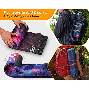 Foxelli Self Inflating Sleeping Pad for Camping, Backpacking, Hiking, Insulated Foam Lightweight Camping Mat, Inflatable Camp Mattress with Pillow