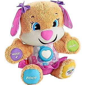 Fisher-Price Laugh & Learn Baby & Toddler Toy Smart Stages Sis Interactive Plush Dog With Music Lights & Learning Content For Ages 6+ Months
