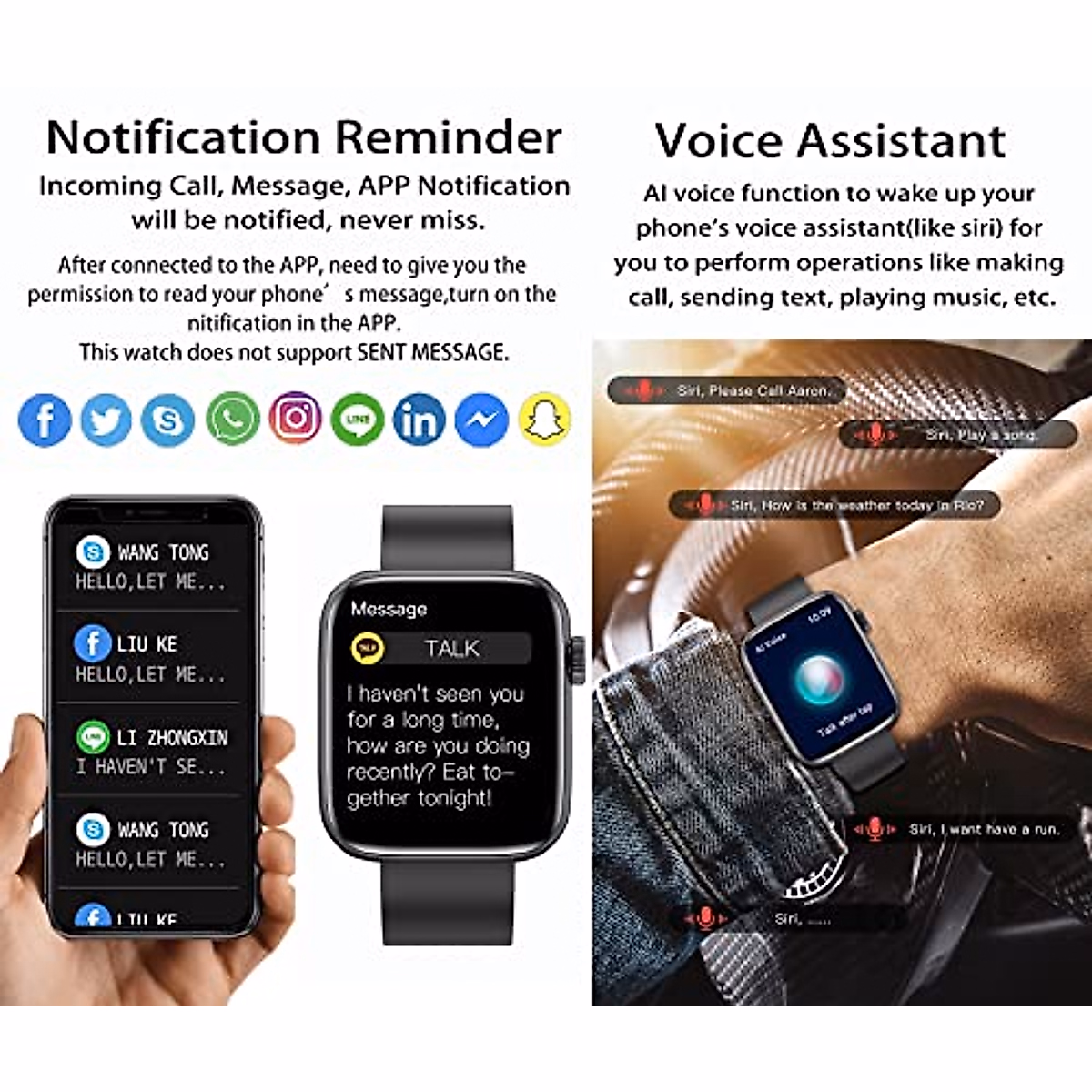 Smart Watch Answer Make Phone Calls /Voice Control for Android Phones Compatible iPhone Samsung IP67 Waterproof Fitness Watch with Blood Pressure SpO2 Heart Rate 28 Sports Fit for Women Men (Gold)