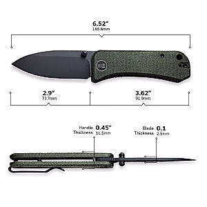 WeKnife Banter Pocket Knife for EDC, Ben Petersen Folding Knife with 2.9”S35VN Blade, Titanium Thumb Stud Opener 2004B (Black)