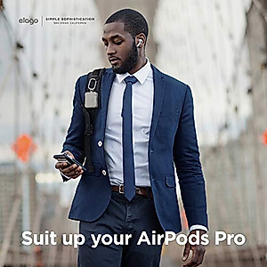 elago Suit Case Compatible with AirPods Pro Case [White] - Premium Silicone, Shock Absorbing Drop Protection, Supports Wireless Charging, Adhesive Tapes Included
