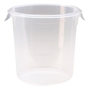 Rubbermaid Commercial Products Plastic Round Food Storage Container for Kitchen/Food Prep/Storing, 4 Quart, Clear, Container Only (FG572124CLR)