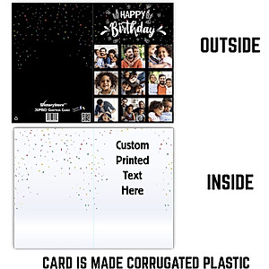 VictoryStore Jumbo Custom Happy Birthday Greeting Card, 9 Photos, 3x4 ft, Corrugated Plastic, Personalized Inside Text, Includes Envelope