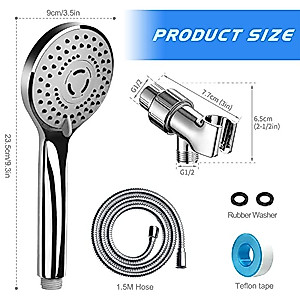 High Pressure Shower Head, Welan Shower Head with Handheld, 3 Spray Modes Shower Heads Set with Anti-clog Hose, Rain Showerhead Combo Shower Heads for Bathing Cleaning, Chrome