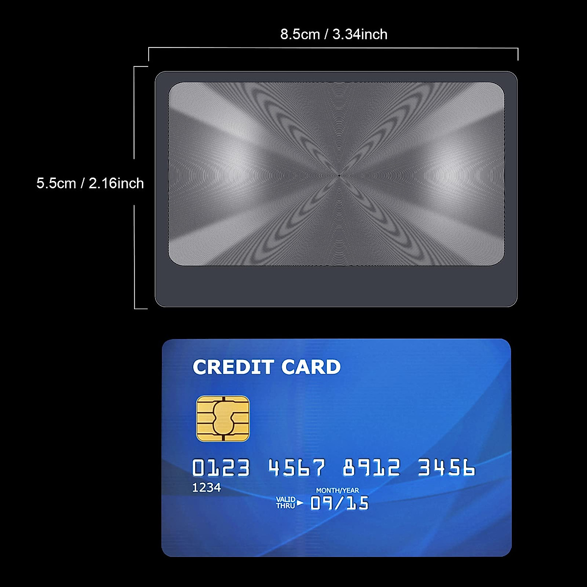 TIESOME Fresnel Lens, 20 Pieces 3X Pocket Size Magnifier Lenses Credit Card Magnifier Wallet Magnifying Lenses Jewelry Loupe for Reading or Fire Starter 3.34 x 2.16 Inch