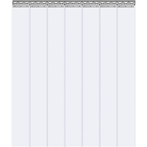 VEVOR Strip Curtain, 84" Height x 42" Width, 0.08" Thickness, 7PCS Clear PVC Strip Door Curtain, Freezer Curtain, Plastic Door Strips for Walk in Freezers, Coolers & Warehouse Doors, with 50% Overlap