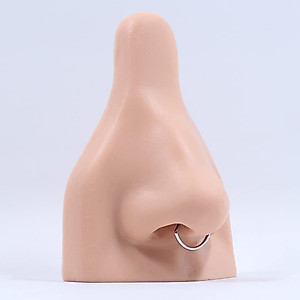 FANSING 16g 8mm Septum Ring for Women - 316L Surgical Steel Septum Clicker in Silver