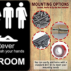 Just Please Wash Your Hands Sign - Inclusive Sign for Bathroom Door, Funny Bathroom Sign Bathroom Wall Decor - Alien Decor, Men, Womens, Handicap, Transgender Bathroom Sign, Bathroom Decor - 8.5"x10"