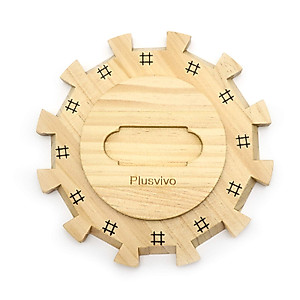 plusvivo Dominoes Mexican Train Hub Up to 12 Players, Wooden Mexican Train Hub Centerpiece with Felted Bottom Made of Superior Pine