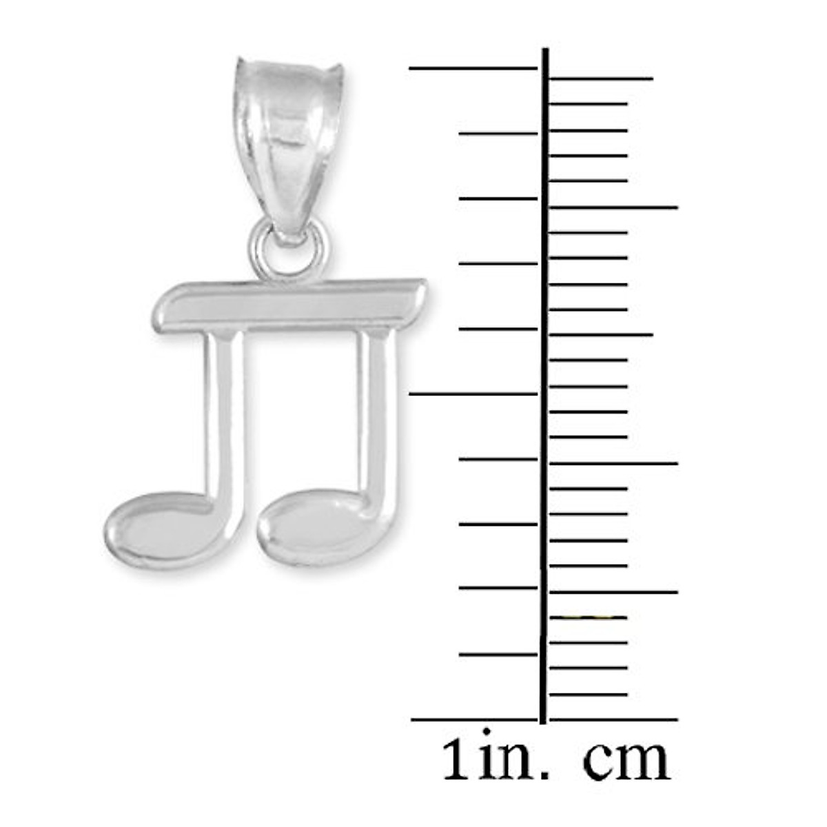 High Polish 925 Sterling Silver Music Charm Beamed Eighth Note Pendant