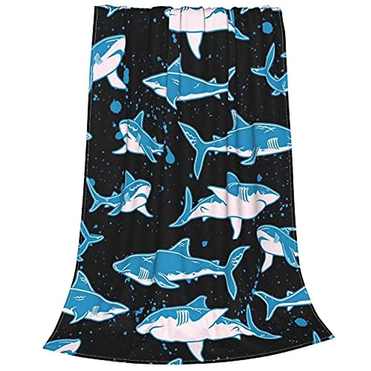 Blue Shark Ultra Soft Fleece Throw Blanket Size Lightweight Sofa/Couch/Living Room/Bed Decor Plush Bed Blankets for Adults and Kids Gifts 50"x40"