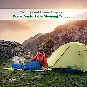 Foam Sleeping Pad for Camping - 0.75-Inch-Thick Waterproof Sleep Pad with Carry Straps for Cots, Tents, or Sleepovers by Wakeman Outdoors (Blue)