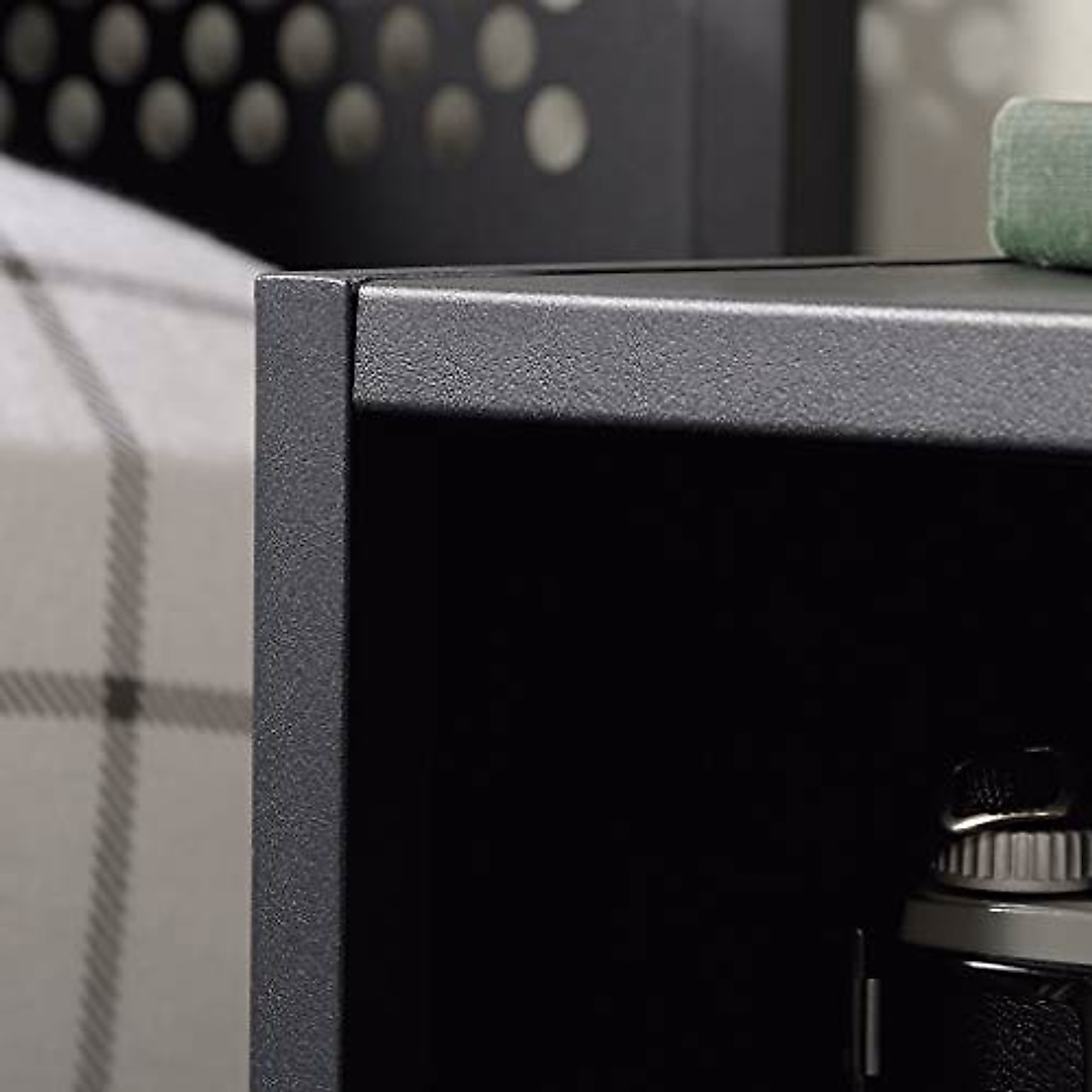 Sauder Boulevard Café Night Stand, L: 14.49" x W: 14.96" x H: 24.02", Black Finish