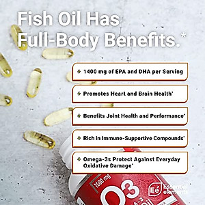 Essential Elements Omega-3 Fish Oil Supplement with EPA & DHA | Fatty Acids for Immune, Heart & Cognitive Support | 60 Softgels