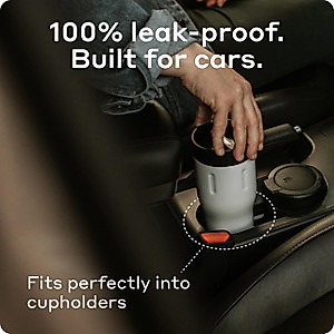 BOBBER 12 oz Stainless Steel Insulated Coffee Cup with Lid – 100% Spill-Proof Commuter Mug for Car Cup Holder – Dishwasher Safe Thermal Coffee Mug for Men, Women, Keeps Hot for 6 Hours (White)