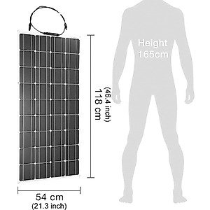 1200 Watt Solar Panel Kit, with 2pcs Charge Controller(40A) 4pcs 300 Watt Flexible Monocrystalline Solar Panel for 12-48V Battery Charging Car Battery Camper RV Yacht Battery Boat