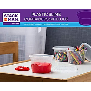 [48 Sets -16 oz.] Plastic Deli Food Storage Containers with Airtight Lids - Soup Containers with Lids