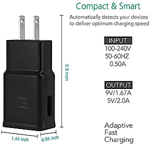 Samsung Adaptive Fast Charging Adapter Quick Charge Charging Block Wall Charger Plug Compatible Samsung Galaxy S22/S22 Ultra/S21/S20/S10/S9/S8/S7/S6 Edge/Note 10 9 8/LG(4-Pack)