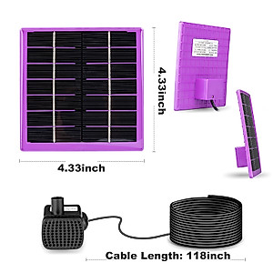 DIY Solar Water Pump Kit, 2.5W Solar Water Fountain Pump Outdoor with 8 Nozzles, Solar Water Pump for Bird Bath, Ponds, Garden and Fish Tank Garden, Pond