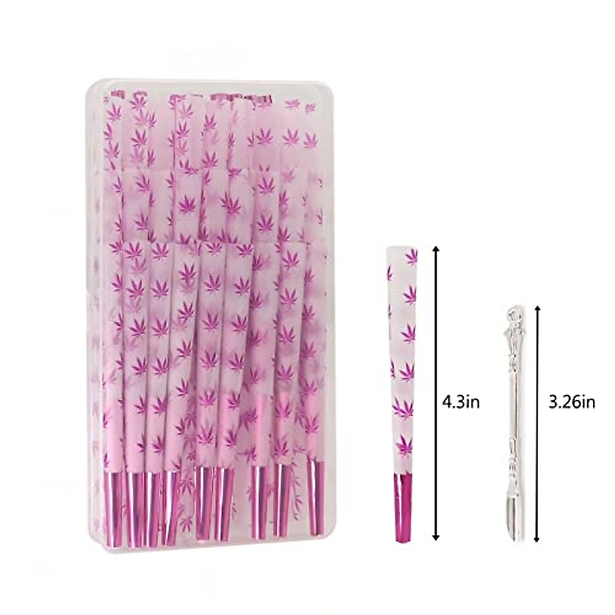 VEPLYN 50 Pack 4 inch RollPaper with Purple Mouth and Spoon Shape Set