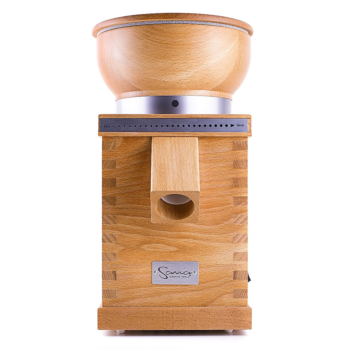 Sana Grain Mill, Premium Grain Mill, 850-gram capacity 100 gram per minute output 15 Year Warranty, Made in Germany, Natural Beech Wood