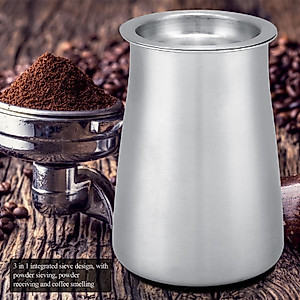 Joyzan Powder Sugar Shaker, Stainless Steel Coffee Grind Sifter Sieve Fine Mesh Tea Infuser Mesh Strainer Ground Filter Container Receiver Pot Making Accessory Cups Steep Espresso Cappuccino Latte