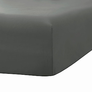 Ghooss Full Size Fitted Sheet Soft,Single Fitted Deep Pocket Sheet,Wrinkle,Fade and Stain Resistant,1 Pack,Dark Gray