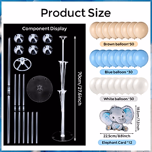 12 Sets Elephant Baby Shower Tables Centerpieces with Balloon It's a Boy Baby Shower Decorations for Elephant Theme Gender Reveal Birthday Party Table Decorations Supplies