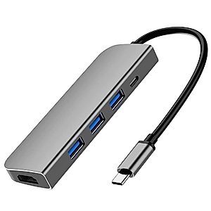 MSVII USB C Hub, 5 in 1 USB C Adapter with 4K HDMI, USB C to USB Power Delivery, 3 USB 3.0 Ports, PD Fast Charging for MacBook Air
