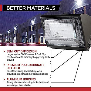 200 Watt LED Wall Pack Light - 26,000 Lumens - Durado II series LED wall Light - Semi Cut off - High Efficiency 135 Lumen to Watt- DLC Premium Listed - Wall Pack LED - 5000K Bright White – DLC Premium