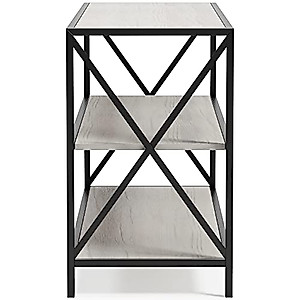 Signature Design by Ashley Bayflynn Modern Industrial 2 Shelf Bookcase, White & Black
