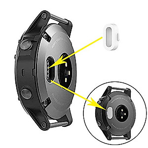 Kissmart Replacement Charger for Garmin Vivoactive 4, Charging Cable Cord Plus a White Silicone Charger Port Protector Anti Dust Plug for Garmin Vivoactive 4 4S Smartwatch (2 Pack)