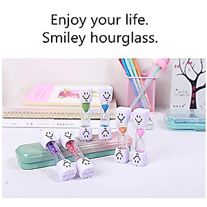 2 Minute Sand Timer Set for Brushing Teeth Pack of 6 Colorful Smiley Hourglass Timers