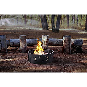Hanie Design BFP-210B Stars & Moons Fire Ring, Black