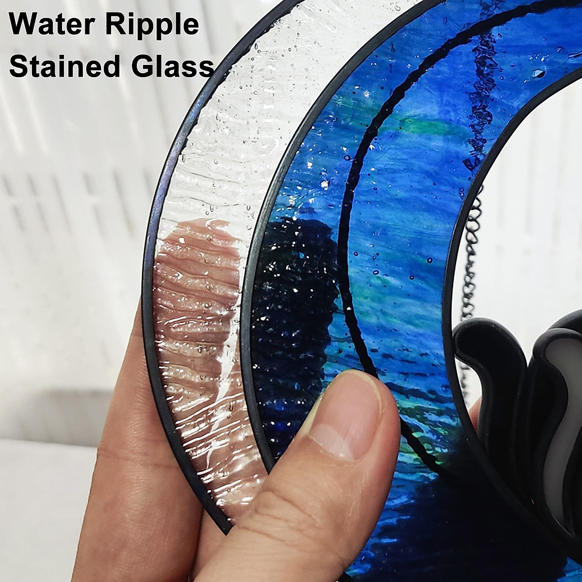 HXFRTYU Cat Memorial Gifts, Cat on Moon Stained Glass Window Hangings, Black Cat Halloween Decor Suncatcher Gifts for Cat Lovers, Loss of Cat Sympathy Gift, Cat Christmas Ornament for Cat, Pet Lovers