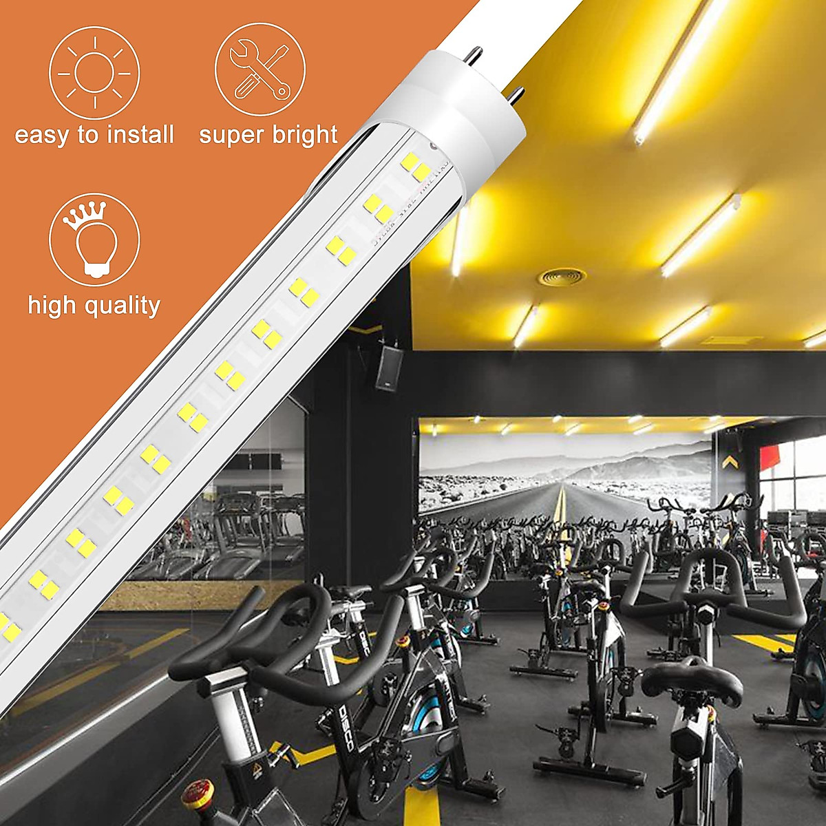 ONLYLUX Led Tube Lights 4ft, 4 Foot Led Bulbs 24-Pack 28W 5000K 4000lm Daylight T8 T10 T12 Fluorescent Replacement Dual Ended Power Clear Lens