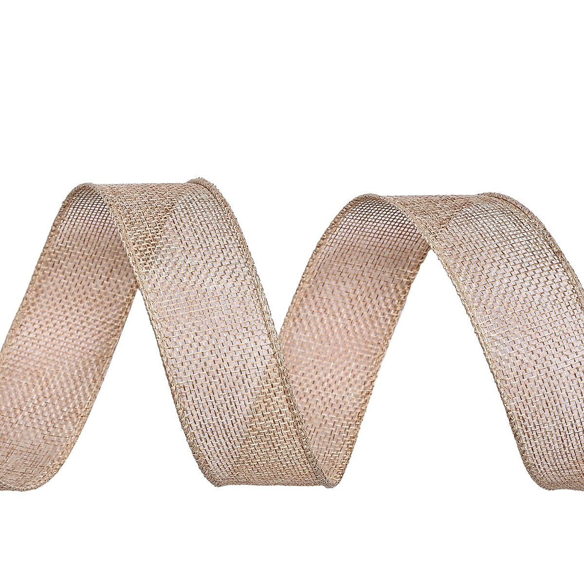 Ribest Burlap Natural Wired Ribbon, 1 1/2 inch 10 Yard, Jute Ribbon for Decoration Bows Craft Gift Wrapping Wreath Sewing