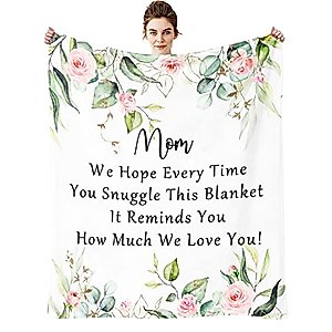 Gifts for Mom, Mother's Day Blanket Gifts for Mom from Son/Daughter, Birthday Anniversary for Mom, Soft and Cozy Flannel Throw Blanket, 50x60inch