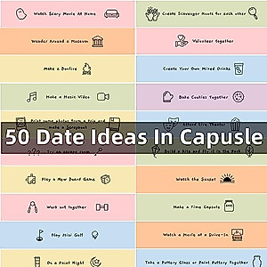 Valentines Day Gifts For Her Him Date Night Ideas Capsules In A Bottle (50pcs) -Boyfriend Girlfriend Wife Husband Newlyweds, Funny Bridal Shower Registry Wedding Gifts For Women Men