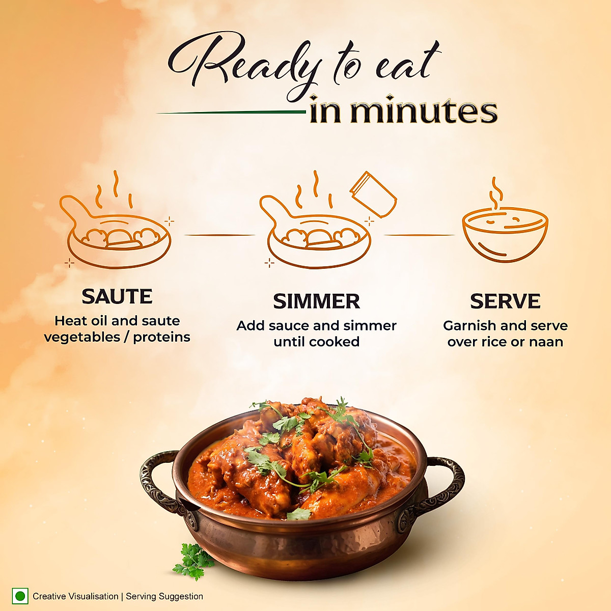 Kitchens of India Punjabi Tikka Masala, Creamy Tomato Cooking Sauce, Easy to Use Sauce for Authentic Indian Food, Gluten-Free, 7.02 Ounces (Pack of 6)