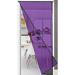 Screen Door Bug Screen for Doorway Mosquitero para puertas French Door Screen Pet Screen Door Temporary Screen Door Door net (Purple,W x L:100x210cm(39×82inch))