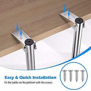 Goplus 4 Step Telescoping Boat Ladder, Folding Stainless Steel Swim Platform Ladder with Non-Slip Steps, Extendable Heavy Duty Dock Ladder for Pontoon Boat Yacht