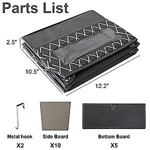 2 Pack Over The Door Hanging Organizer with 5 Large Pockets - Foldable Wall Mount Fabric Storage with Clear Window and 2 Metal Hooks for Pantry,Closet,Kitchen,Nursery,Bathroom,Dorm-49.6x12.2x5 inches